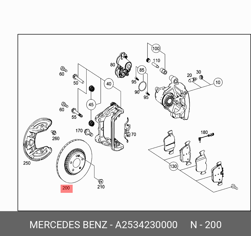 A2534230000 MERCEDES BENZ BRAKE DISC,VENTED RER-GLC(X253