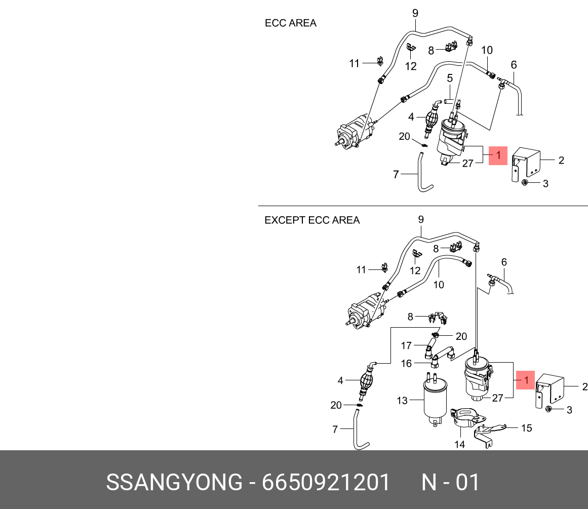 ФИЛЬТР ТОПЛИВНЫЙ (с датчиком воды) SSANG YONG ACTYON,ACTYON SPORTS ...