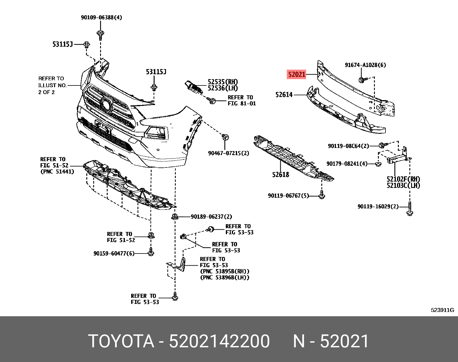 Toyota RAV4 19-20 BUMPER INFORCEMENT FRONT - 52021-42200 | Spare Parts ...