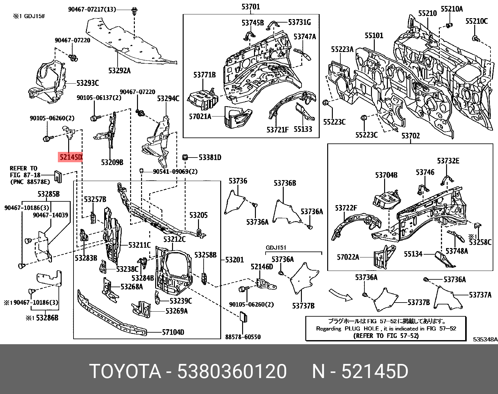 5380360120 (53803-60120) TOYOTA Кронштейн кузовной | Купить запчасть